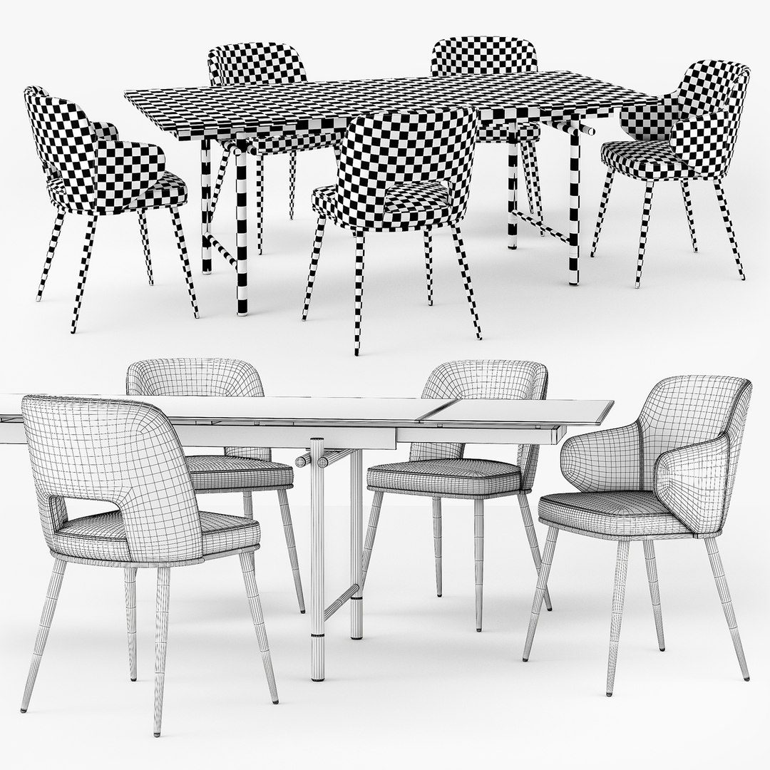 3D Monogram Table Foyer Set Model - TurboSquid 1570187