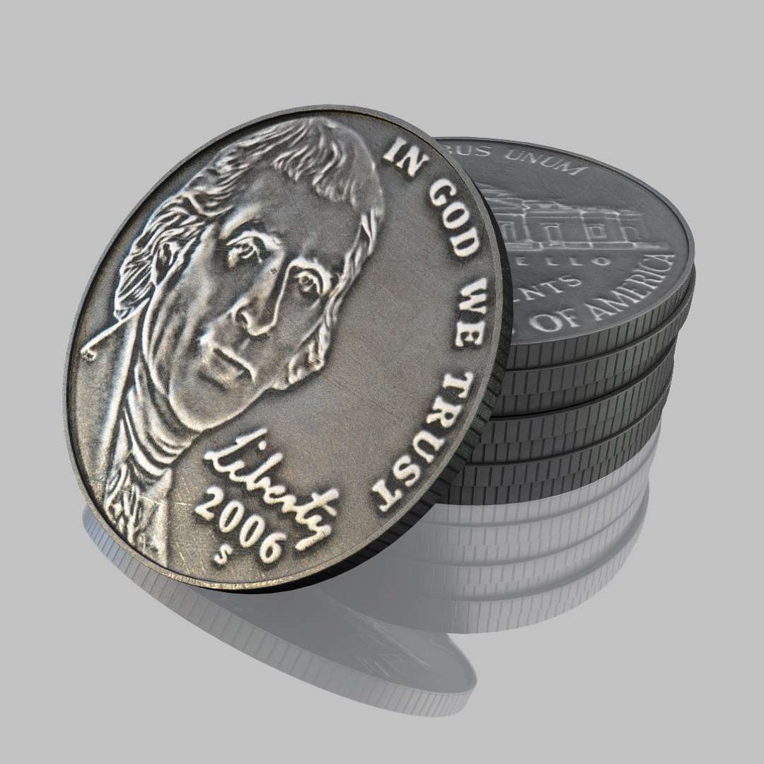 Usa Coin 5 Cent 3d Model