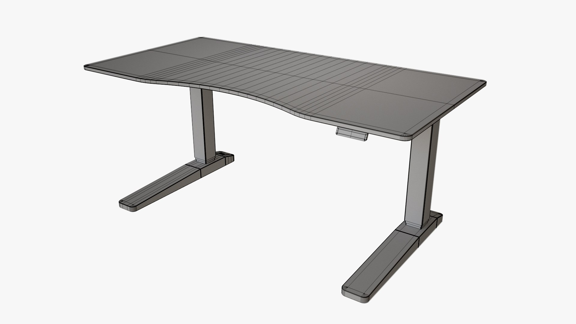 3D Model Curved Standing Desk - TurboSquid 2114836