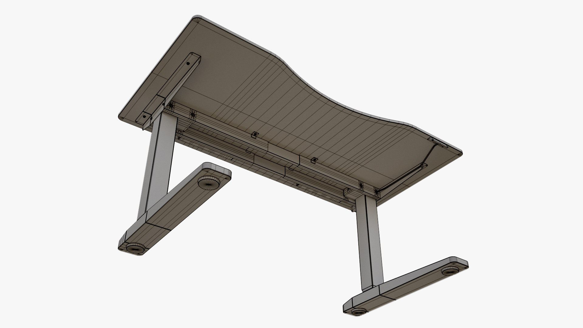 3D Model Curved Standing Desk - TurboSquid 2114836