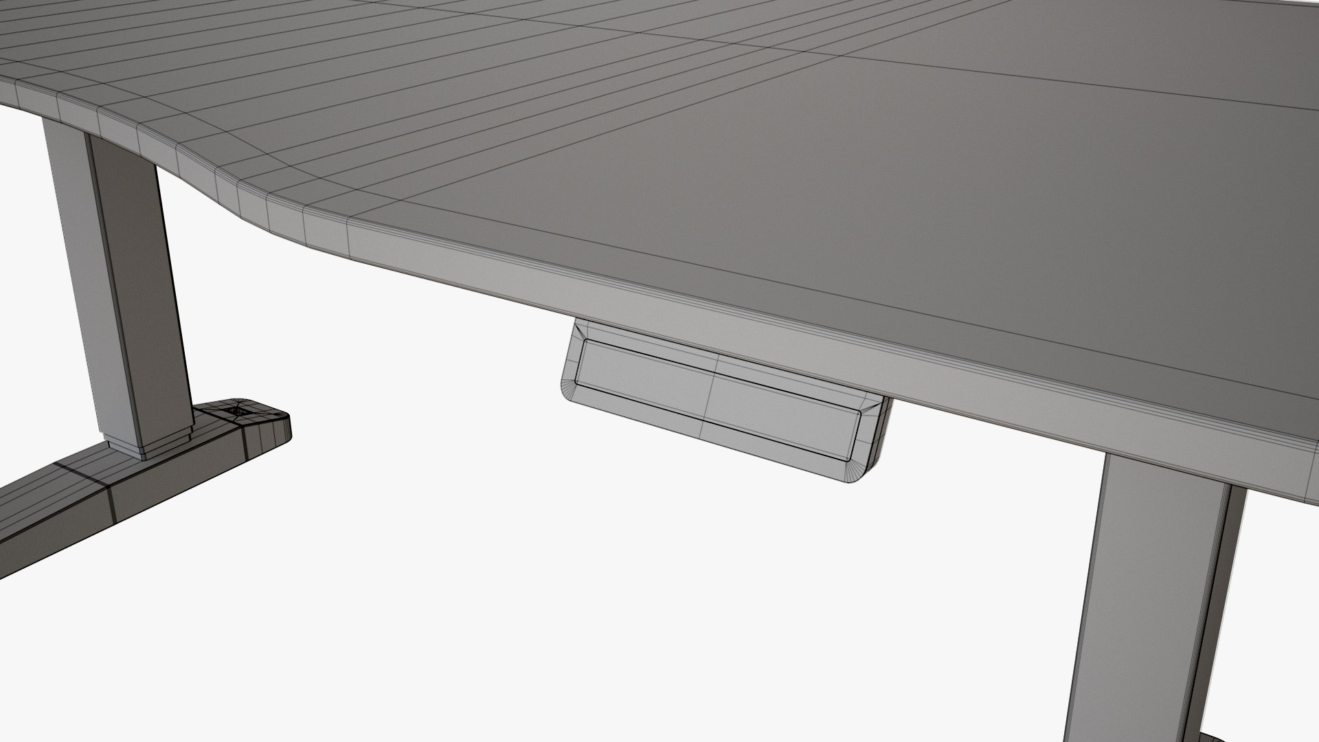 3D Model Curved Standing Desk - TurboSquid 2114836