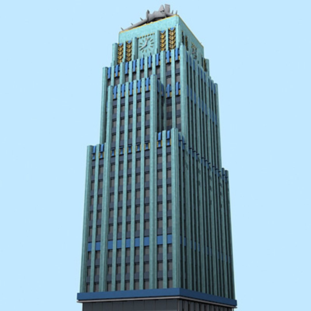 Set Buildings Skyscrapers 3d Model