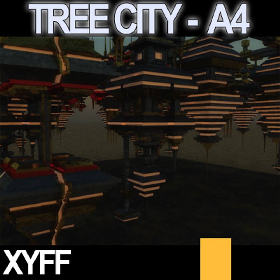 3d model of xyff tree city block