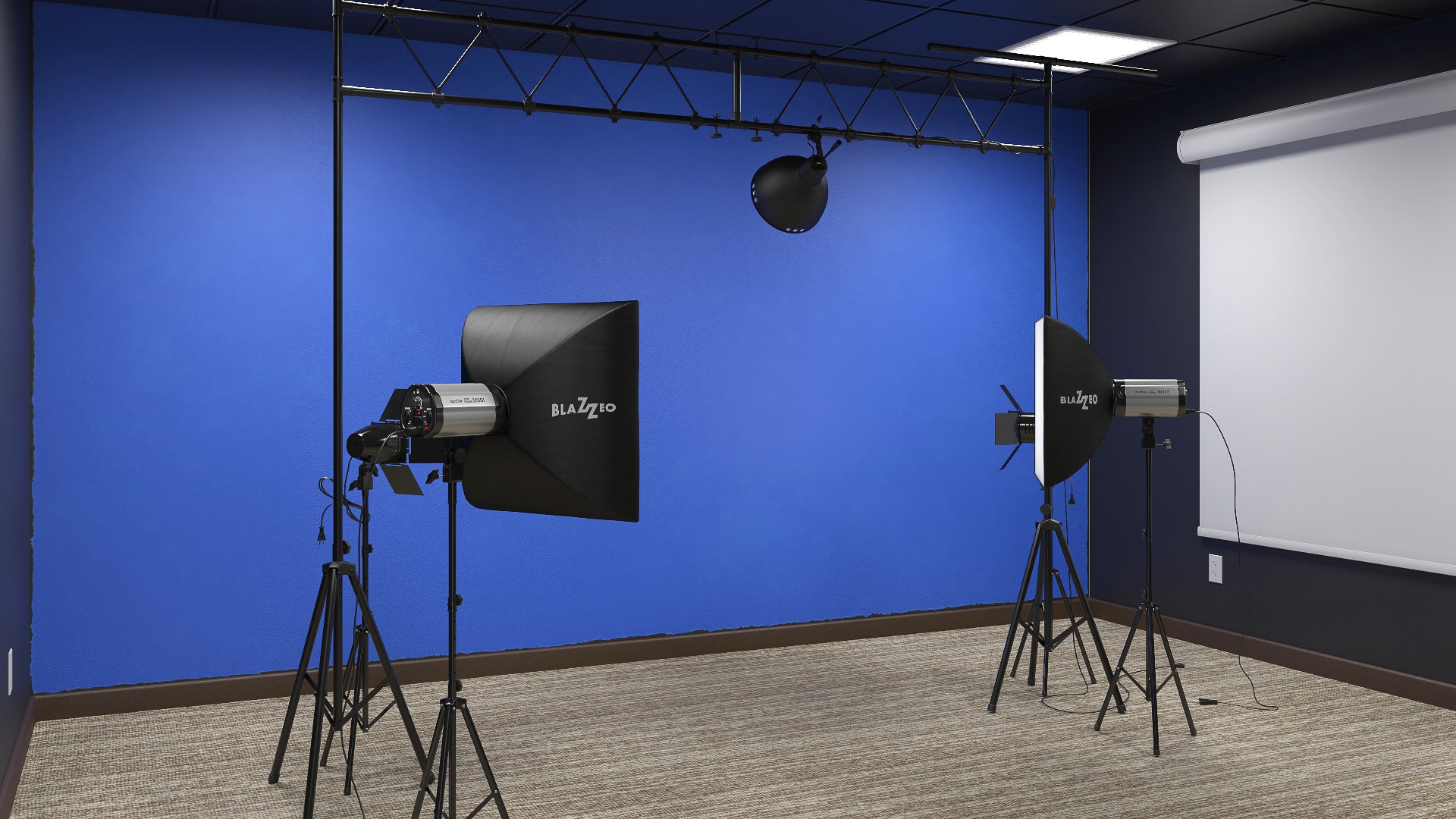3D Professional Photography Studio Setup Blue - TurboSquid 2302622