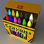 3d Crayons Box Model