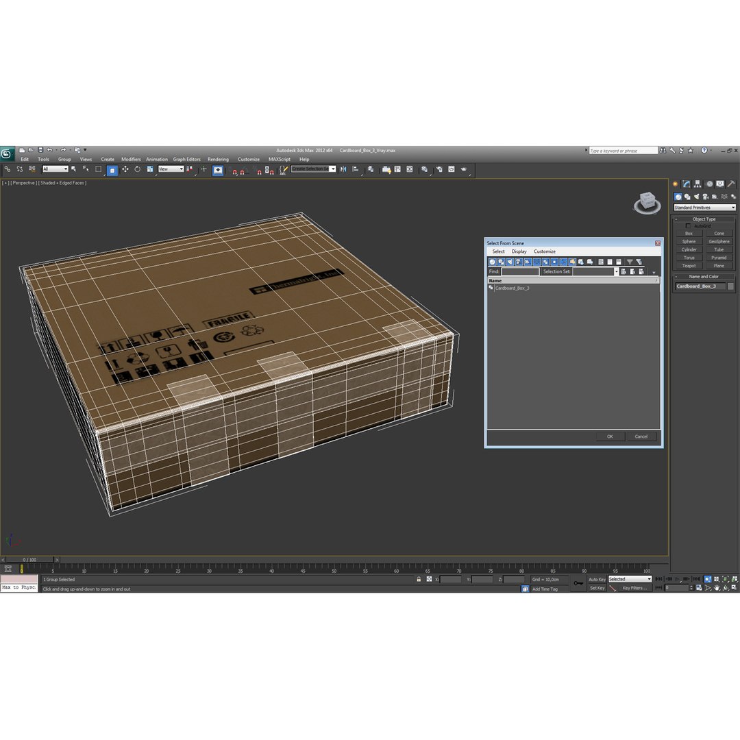 3ds Max Cardboard Box 3