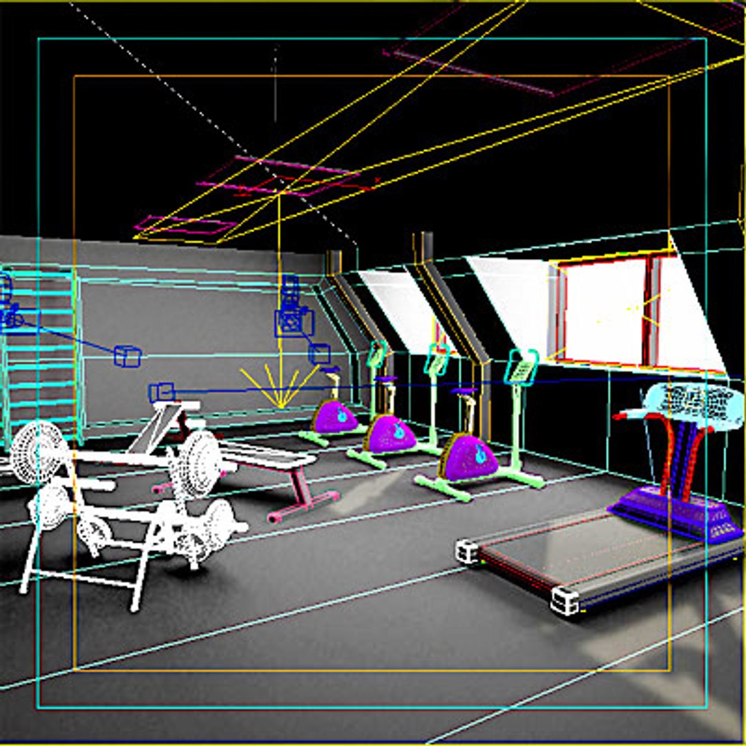 3ds max gym equipment exercise