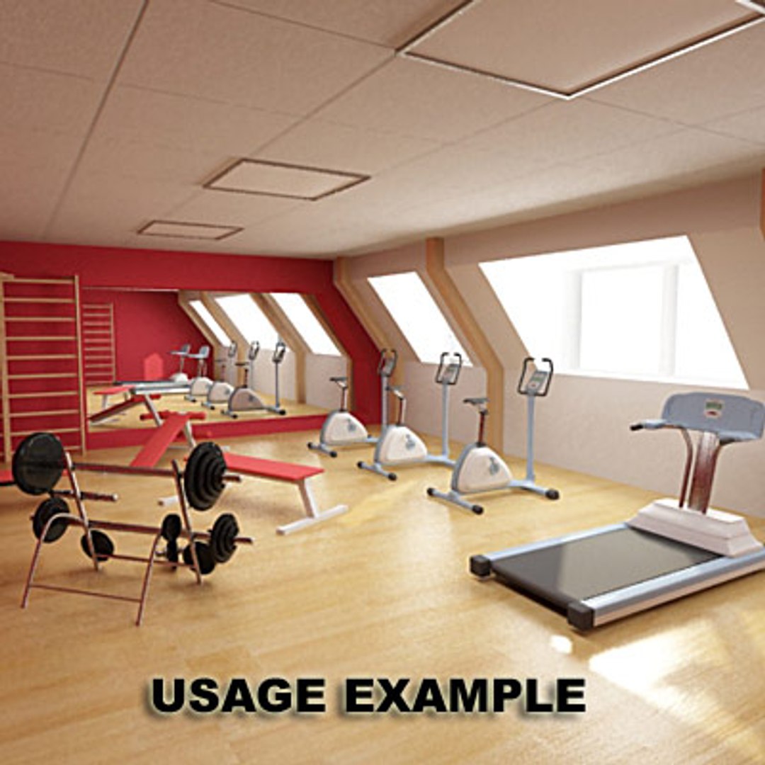 3ds max gym equipment exercise