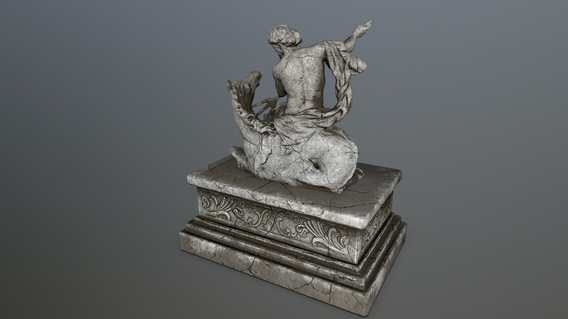 3D Neptune Statue - TurboSquid 1394941