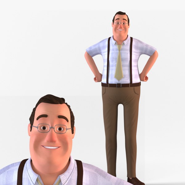 3D 3ds Max cartoon rigged man