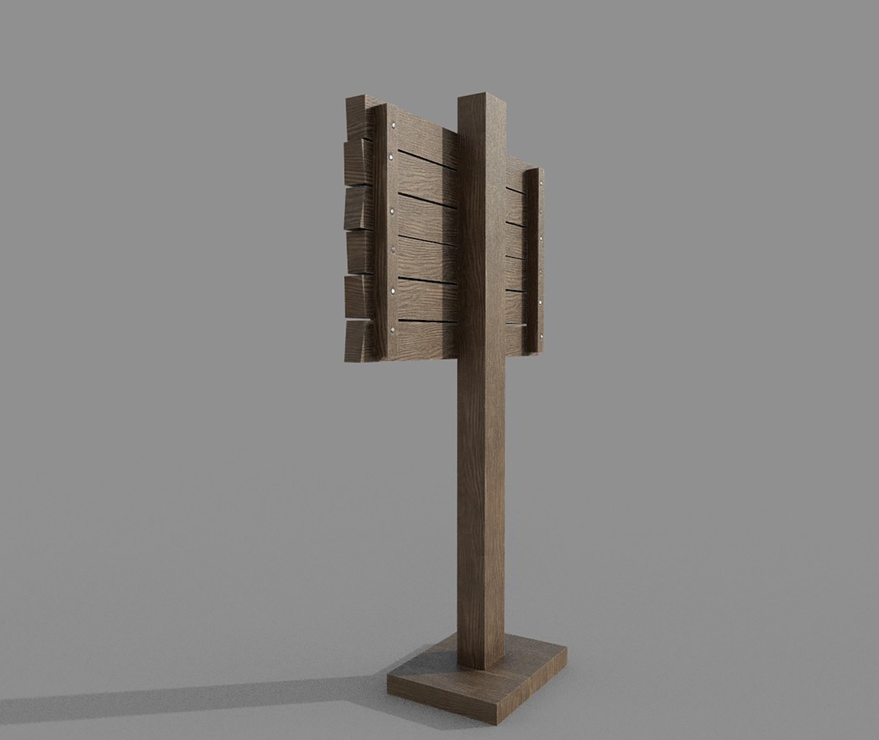 3D Model Wooden Signboard With Poster - TurboSquid 1735503