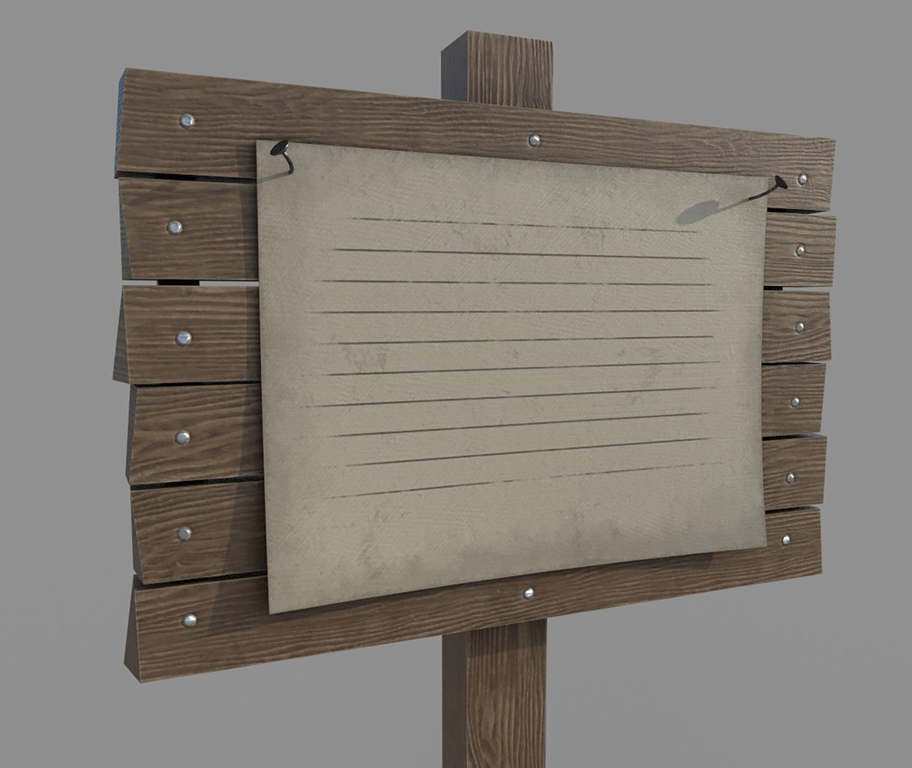 3D Model Wooden Signboard With Poster - TurboSquid 1735503