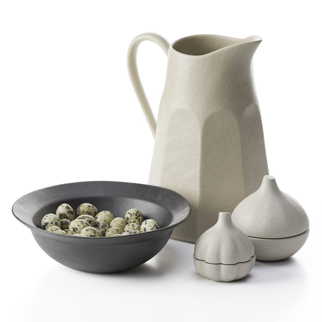 Set Eggs Bowl 3D Model - TurboSquid 1590421