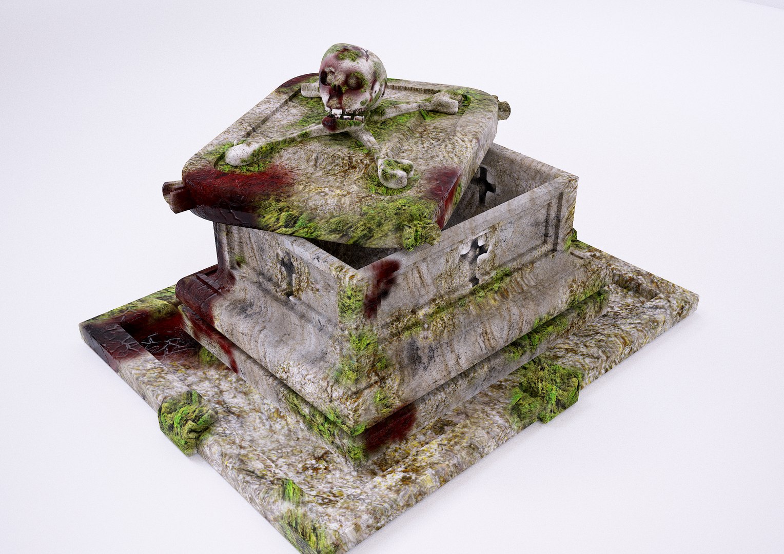 Historic stone crate grave 3D - TurboSquid 1485604