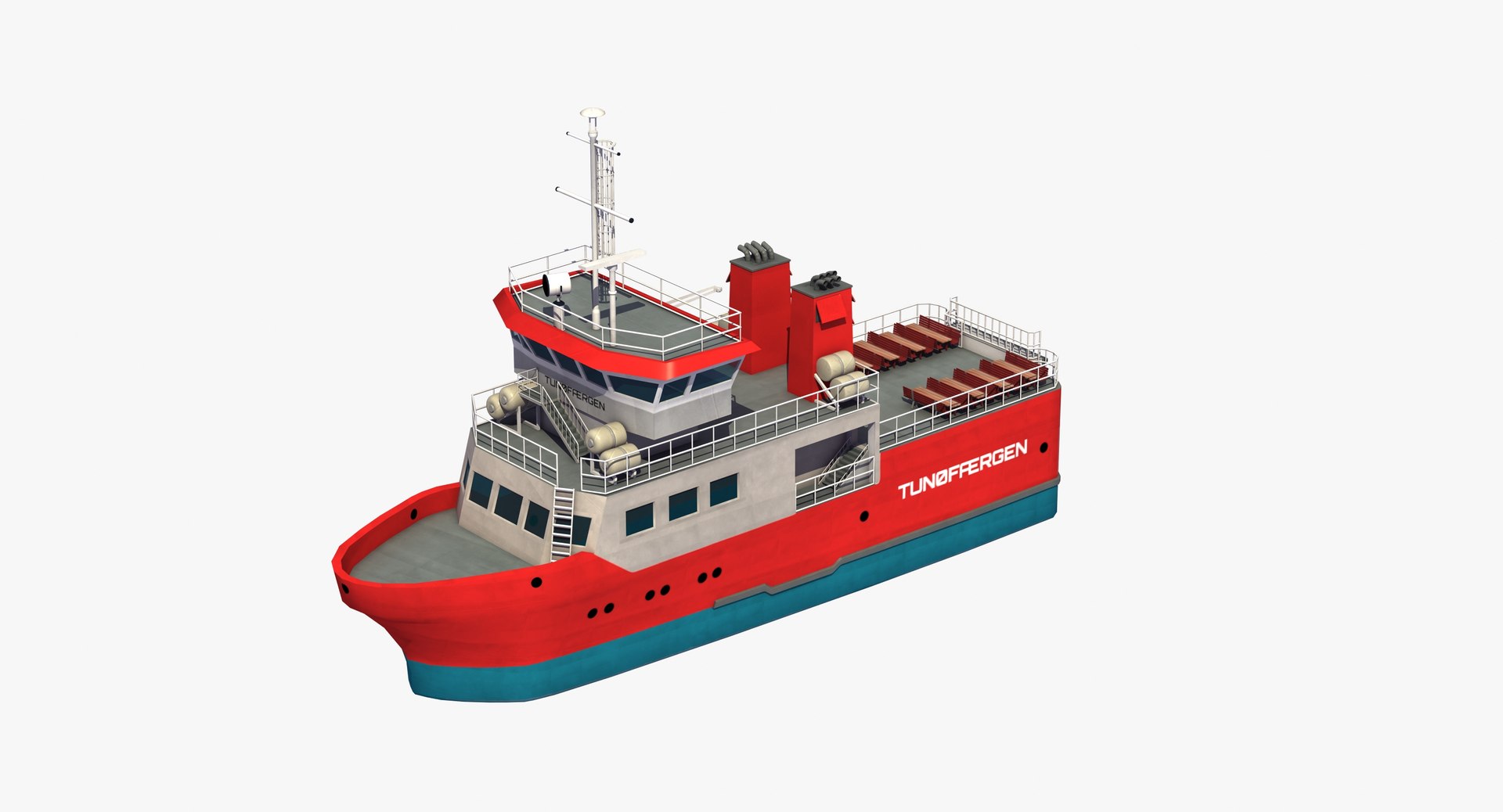 3D commuter ferry boat model - TurboSquid 1386044