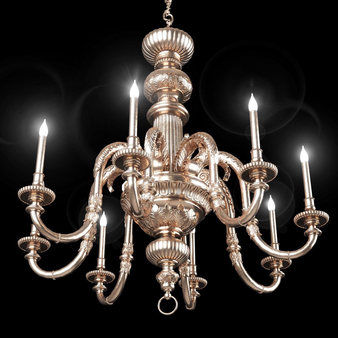 3D Classical Brass Chandelier X - TurboSquid 1919773