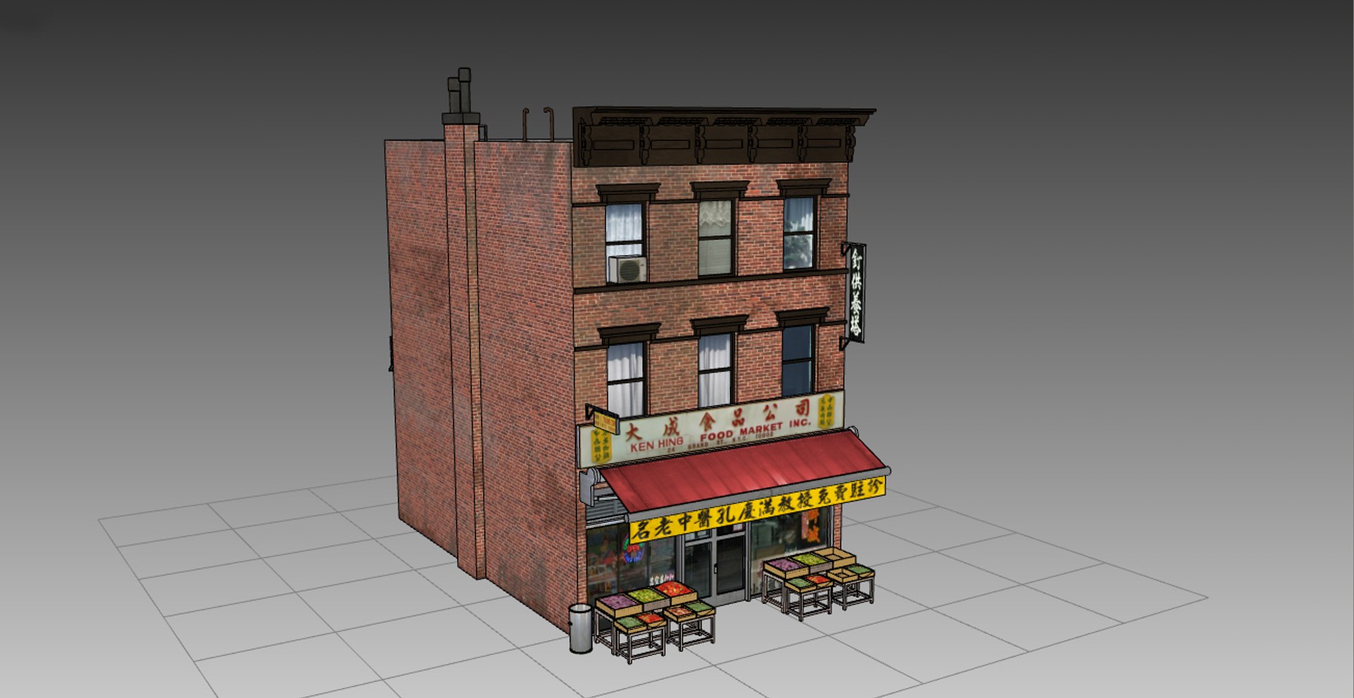3d Model China Town Building