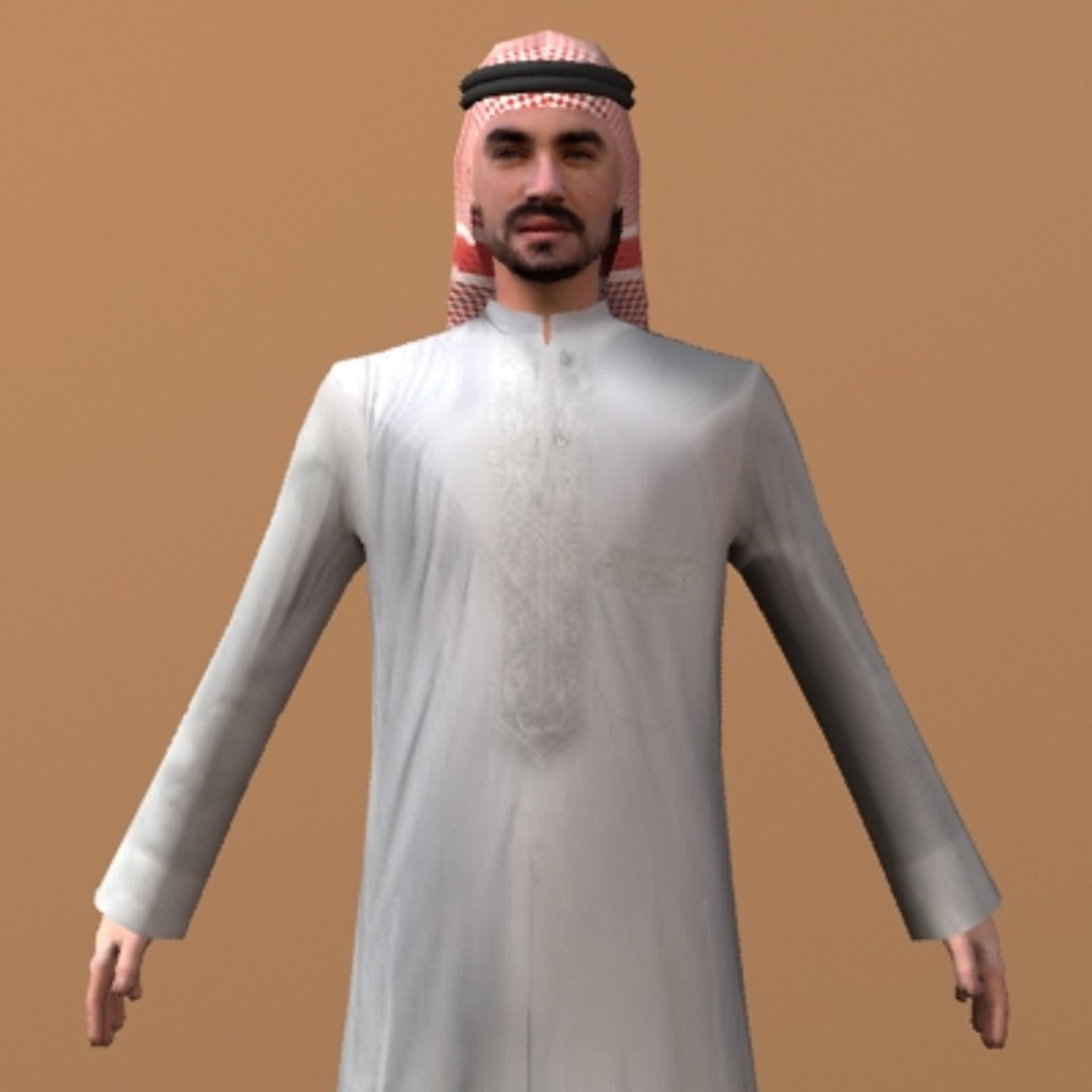 3d Arab Man Character Model