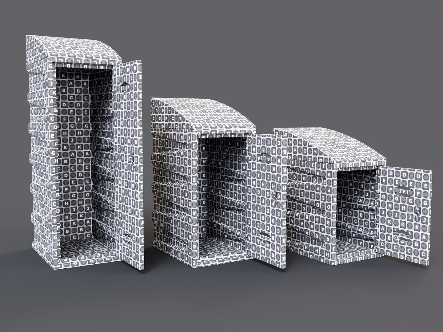 Plastic Storage Lockers PBR 3D Model - TurboSquid 2003906