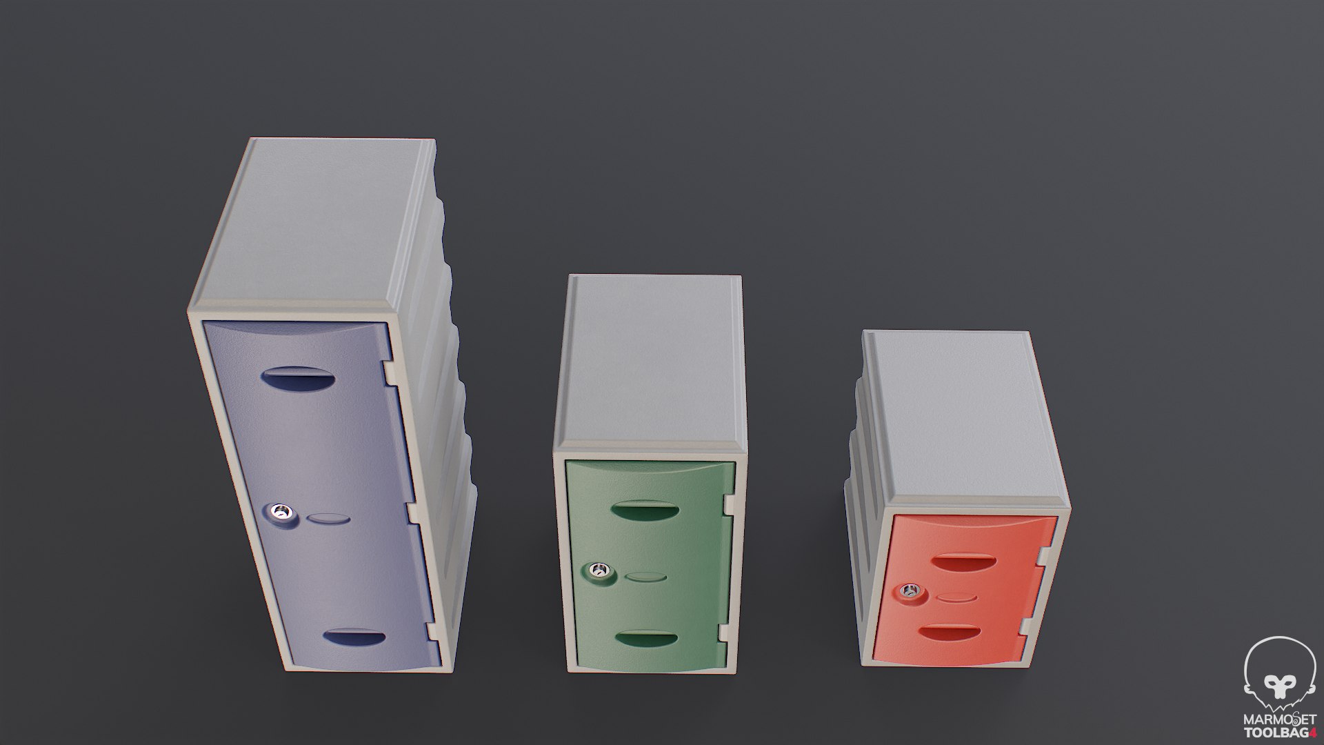 Plastic Storage Lockers PBR 3D Model - TurboSquid 2003906