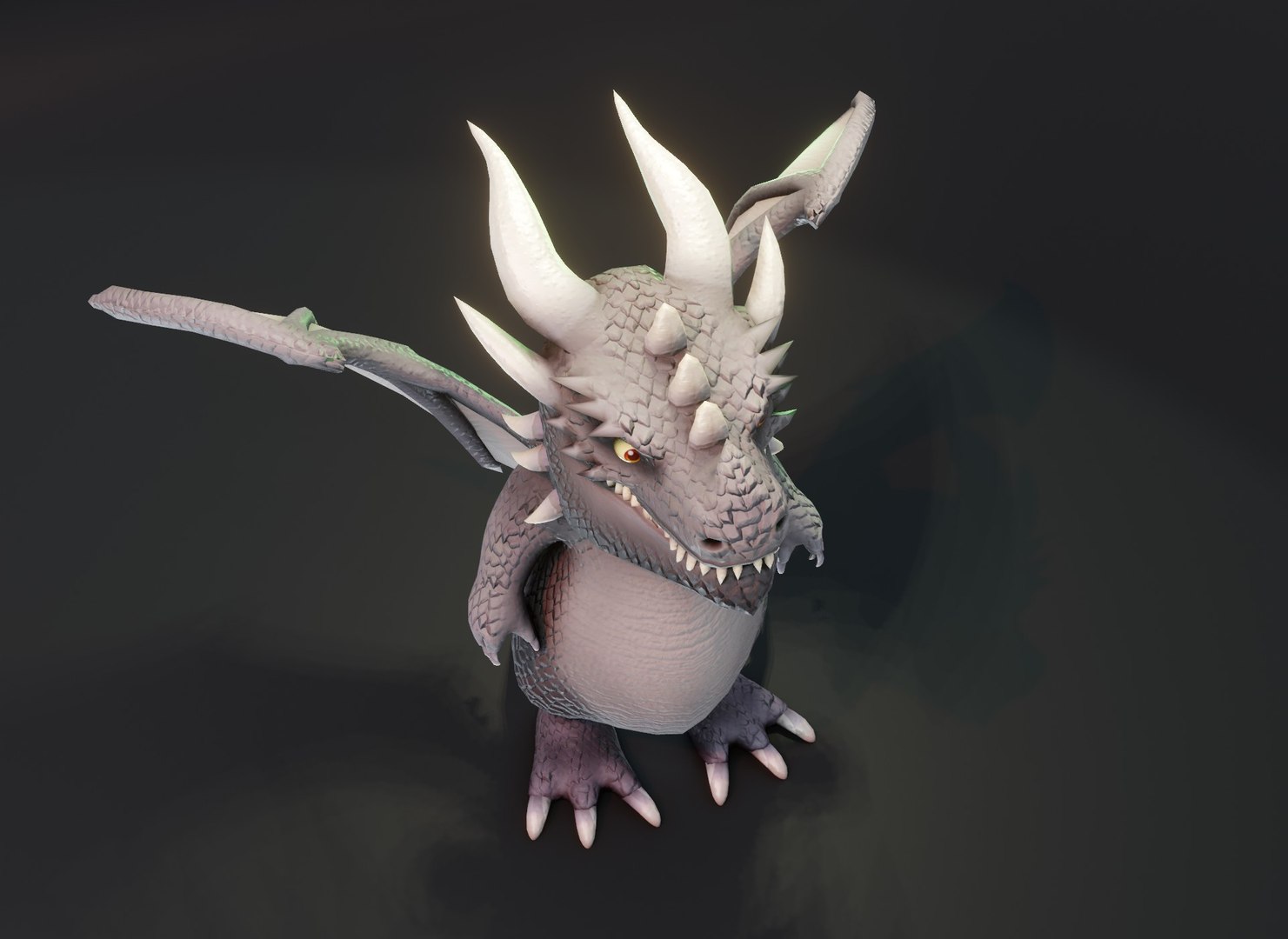 3D Cartoon Gray Dragon Rigged Low-poly 3D Model - TurboSquid 2175917