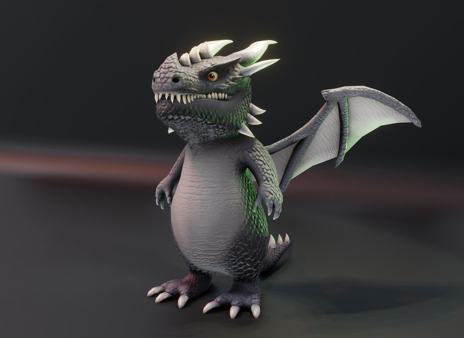 3D Cartoon Gray Dragon Rigged Low-poly 3D Model - TurboSquid 2175917
