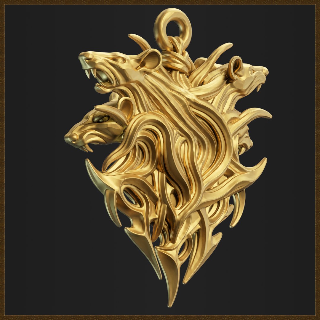 3D Rat King Mice Tribal Pendant - TurboSquid 2430619