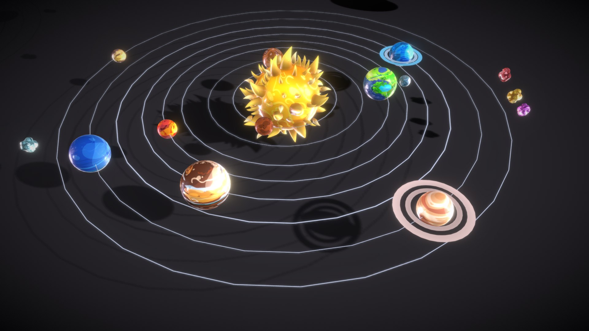 Cartoon Solar System1 3D Model - TurboSquid 2134181
