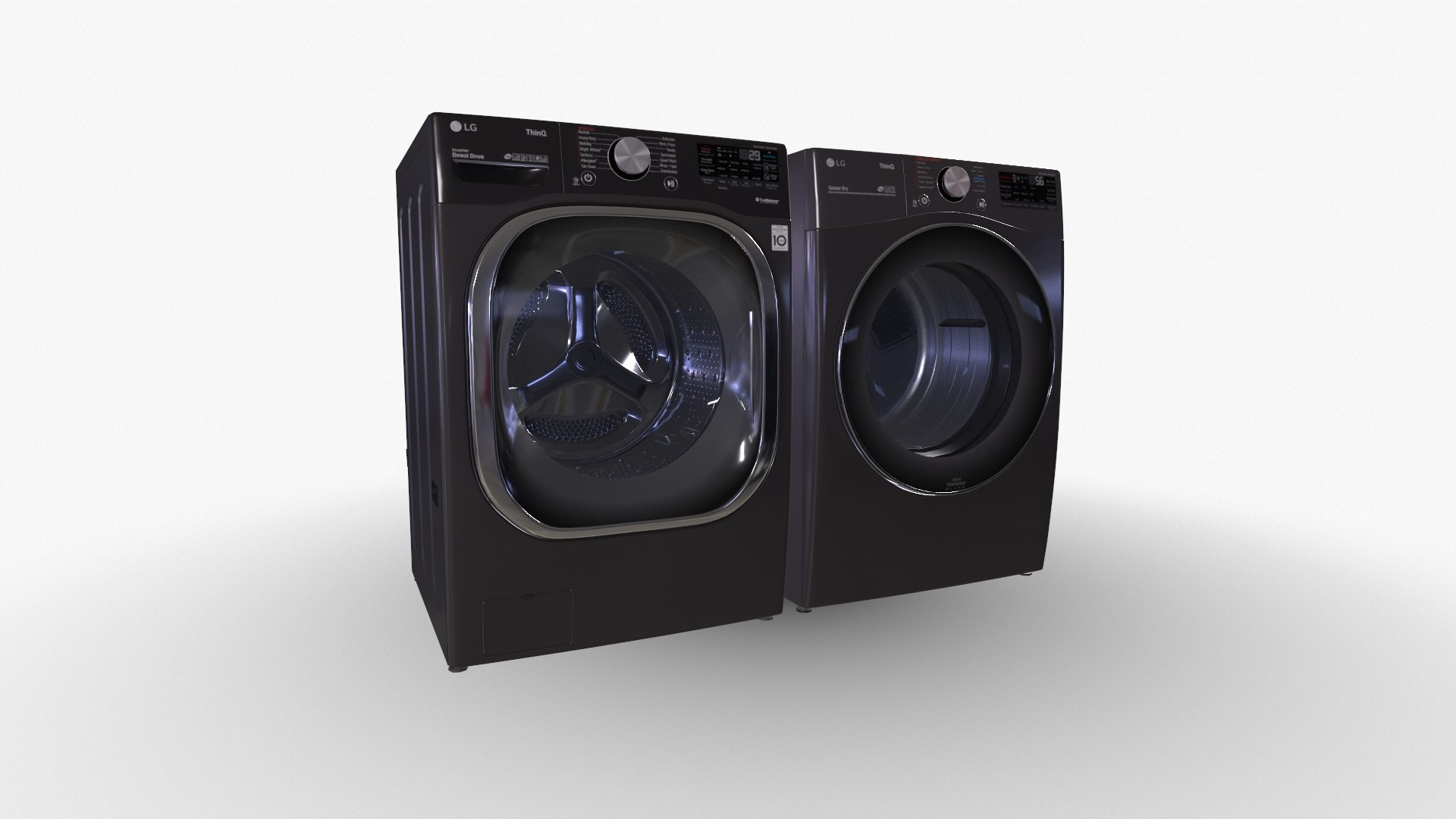 3D Model LG PBR Smart Washer Dryer Grey - TurboSquid 1980216