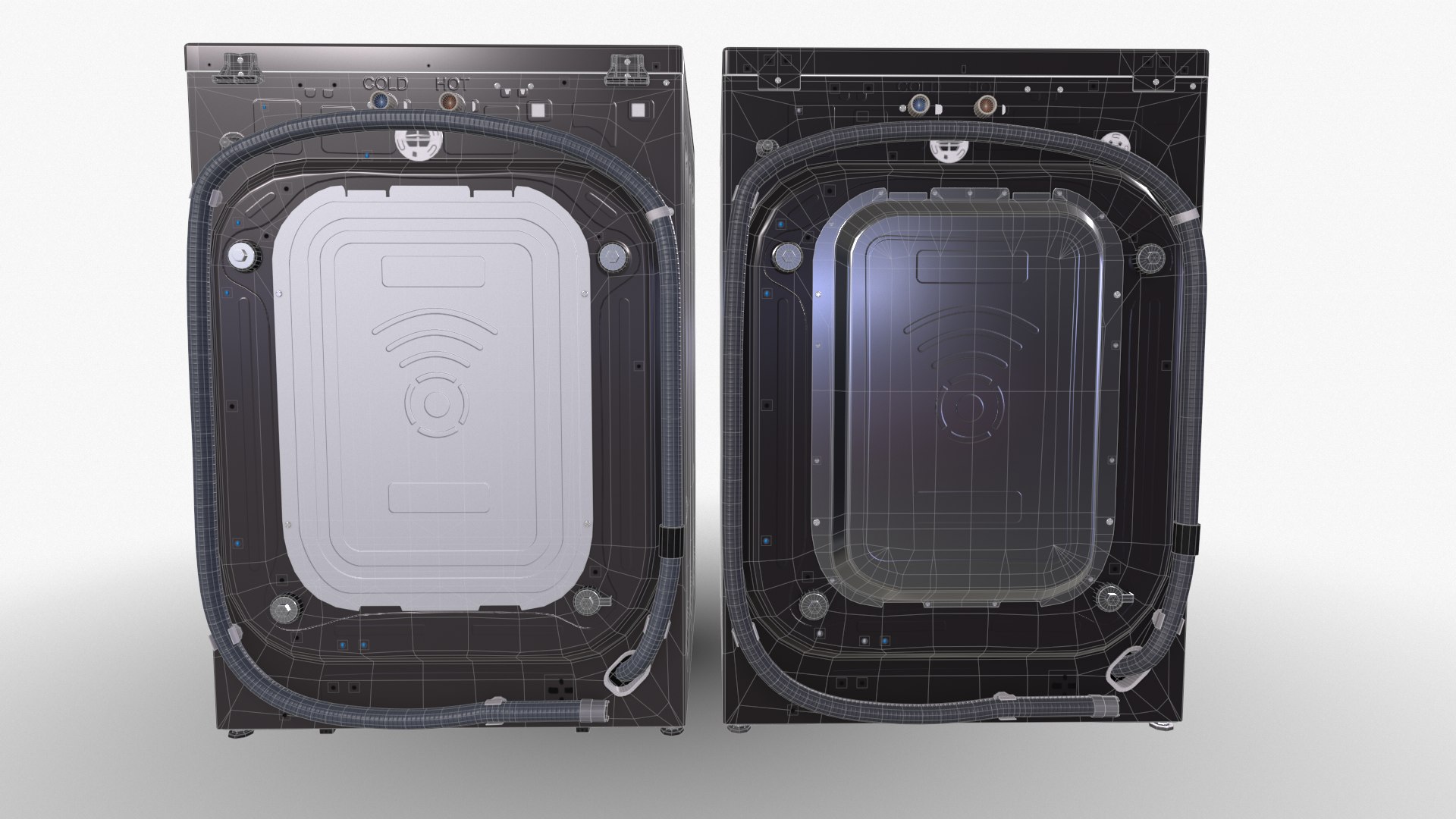 3D Model LG PBR Smart Washer Dryer Grey - TurboSquid 1980216