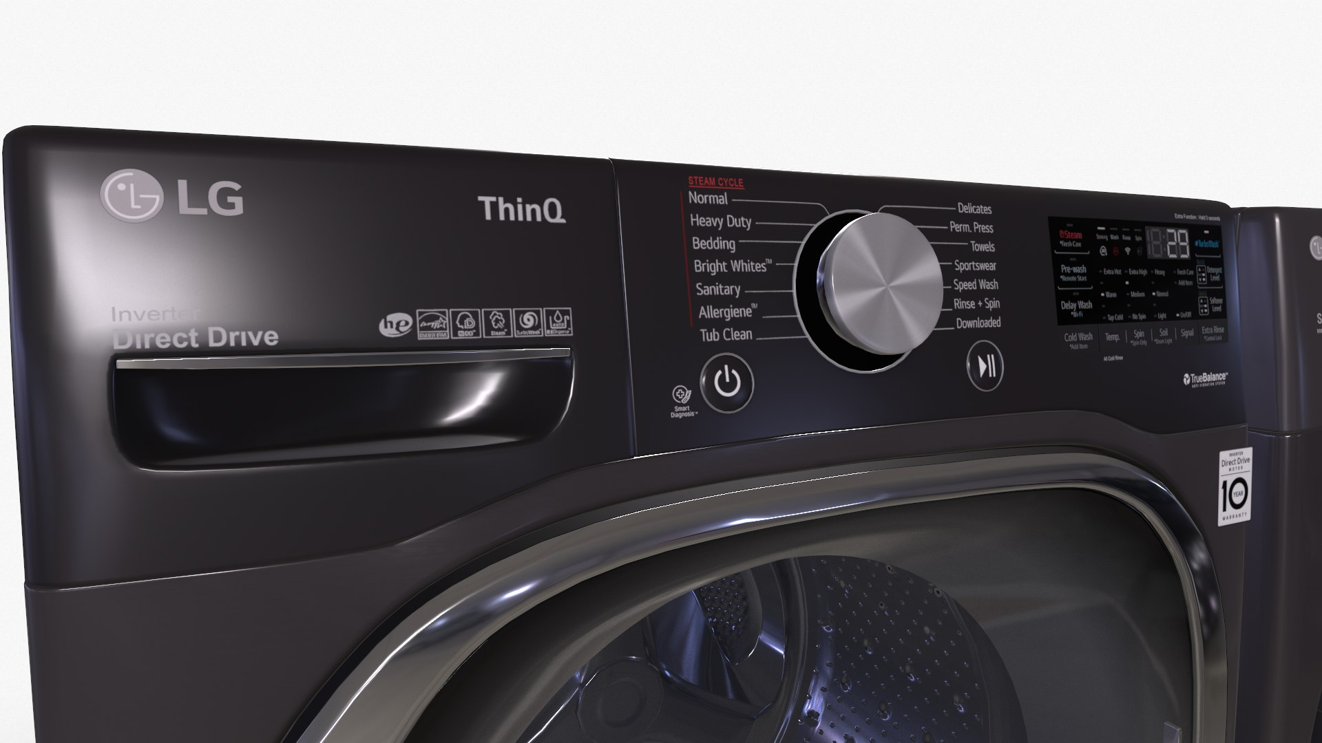 3D Model LG PBR Smart Washer Dryer Grey - TurboSquid 1980216