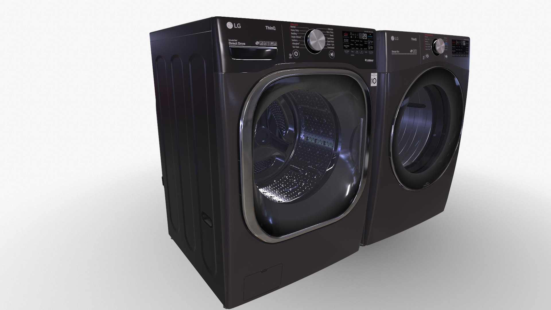 3D Model LG PBR Smart Washer Dryer Grey - TurboSquid 1980216