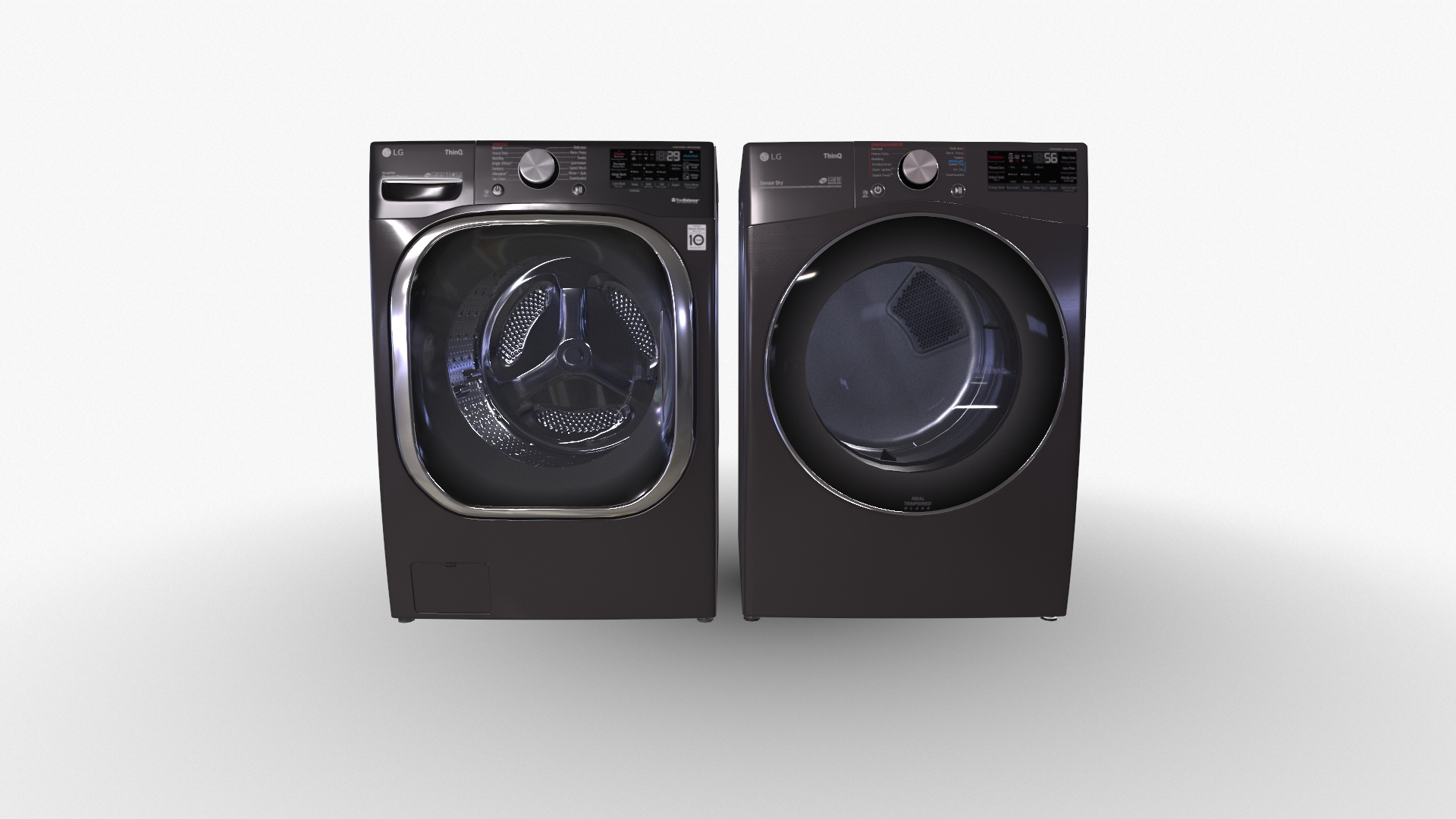 3D Model LG PBR Smart Washer Dryer Grey - TurboSquid 1980216