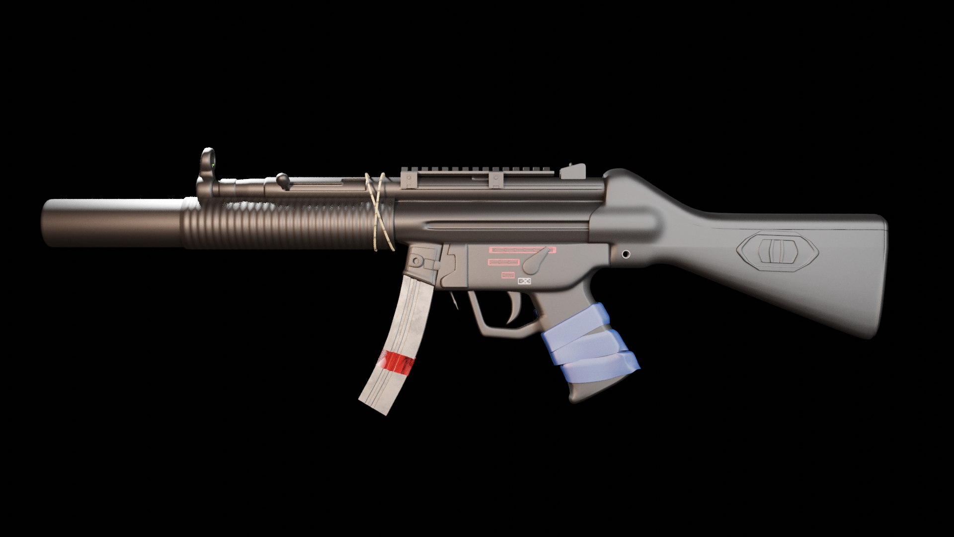 3D Machine Pistol MP5SD Model - TurboSquid 2080133