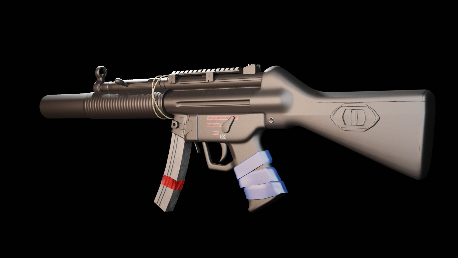 3D Machine Pistol MP5SD Model - TurboSquid 2080133