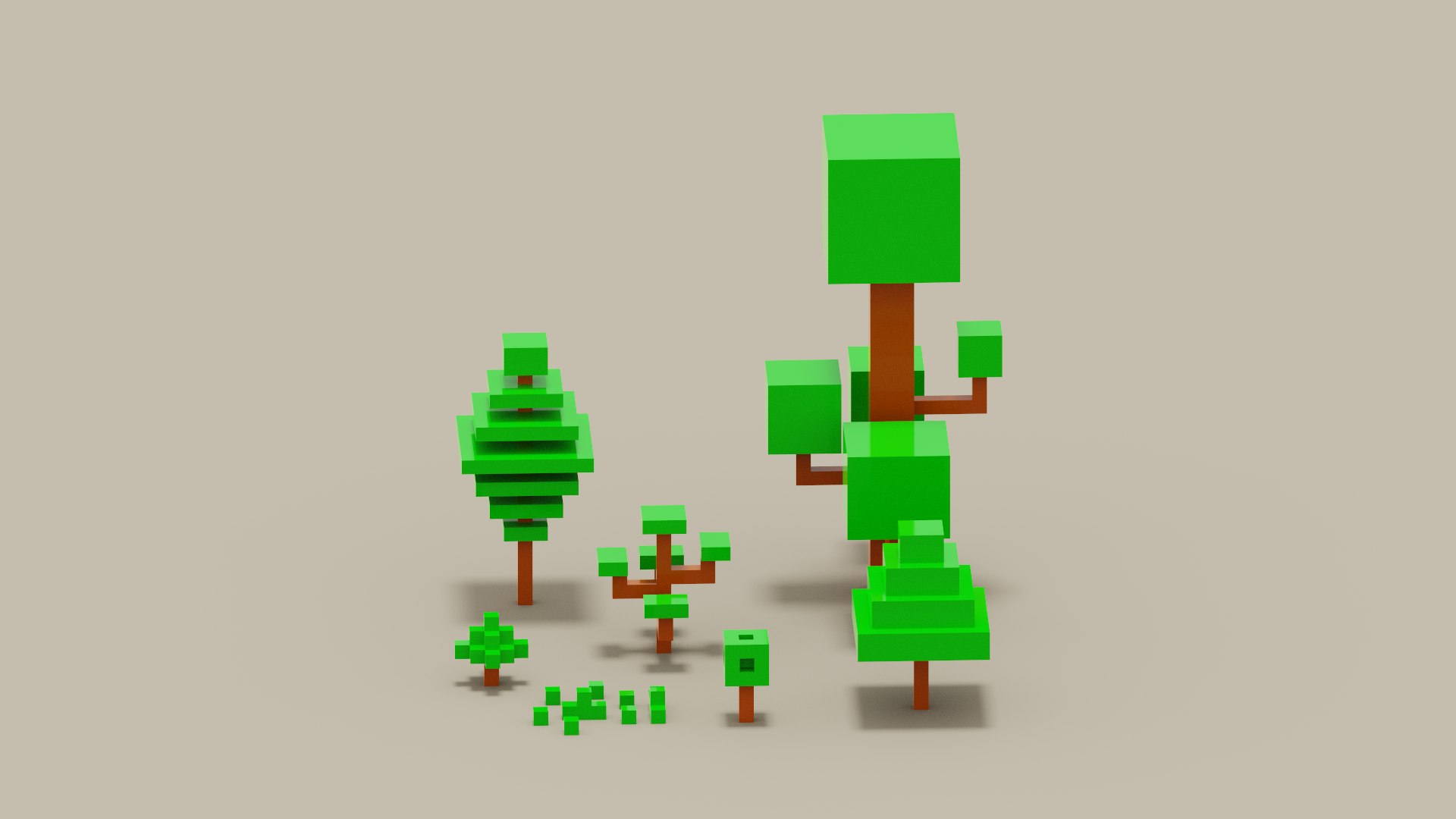 3D Isometric 3d Tree Set Model - TurboSquid 1951709