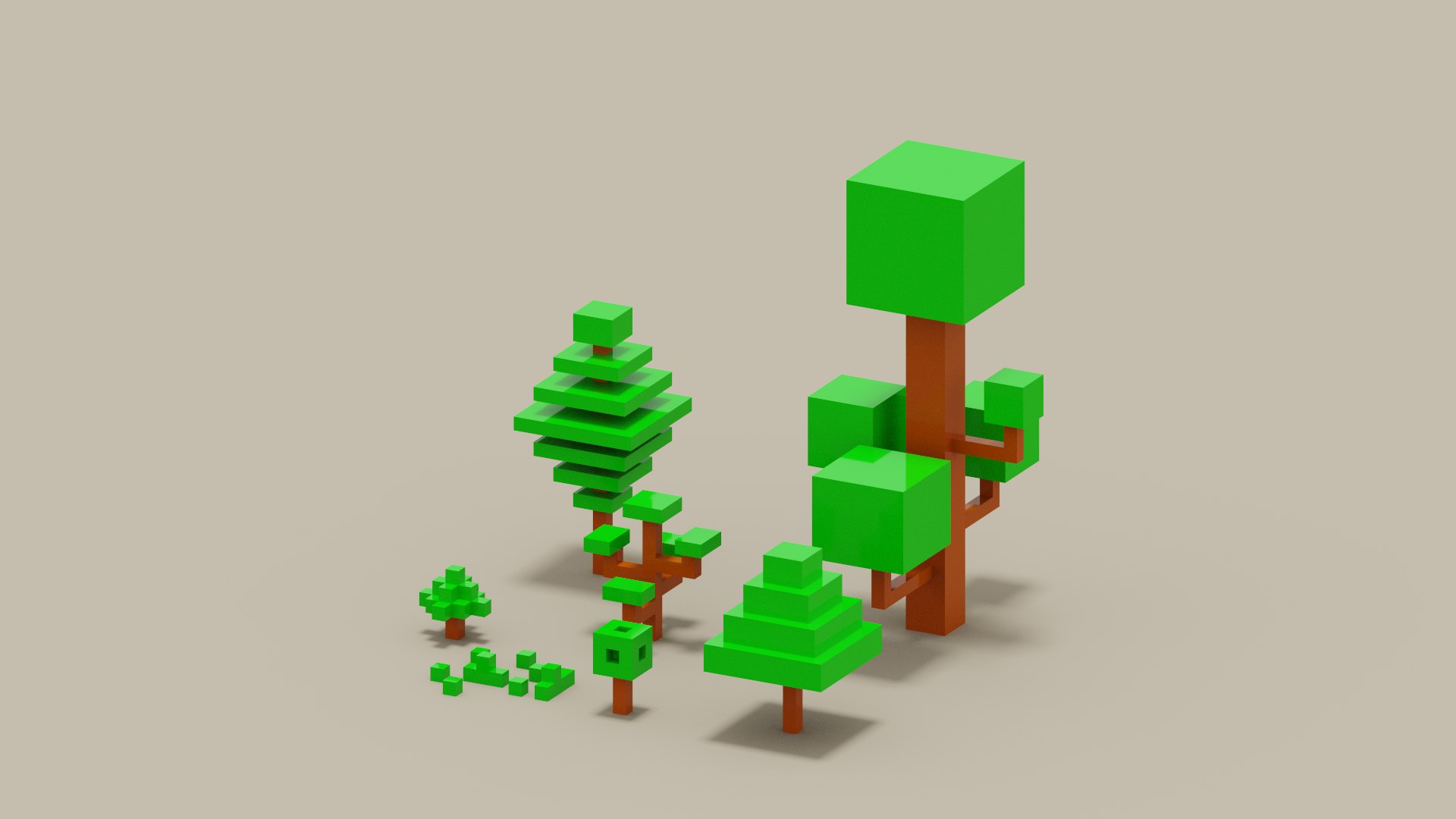 3D Isometric 3d Tree Set Model - TurboSquid 1951709