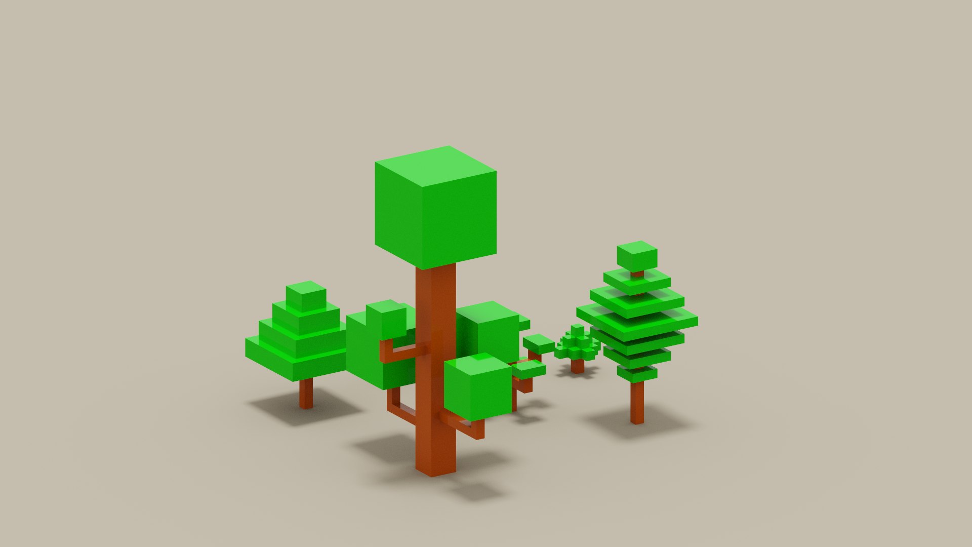 3D Isometric 3d Tree Set Model - TurboSquid 1951709