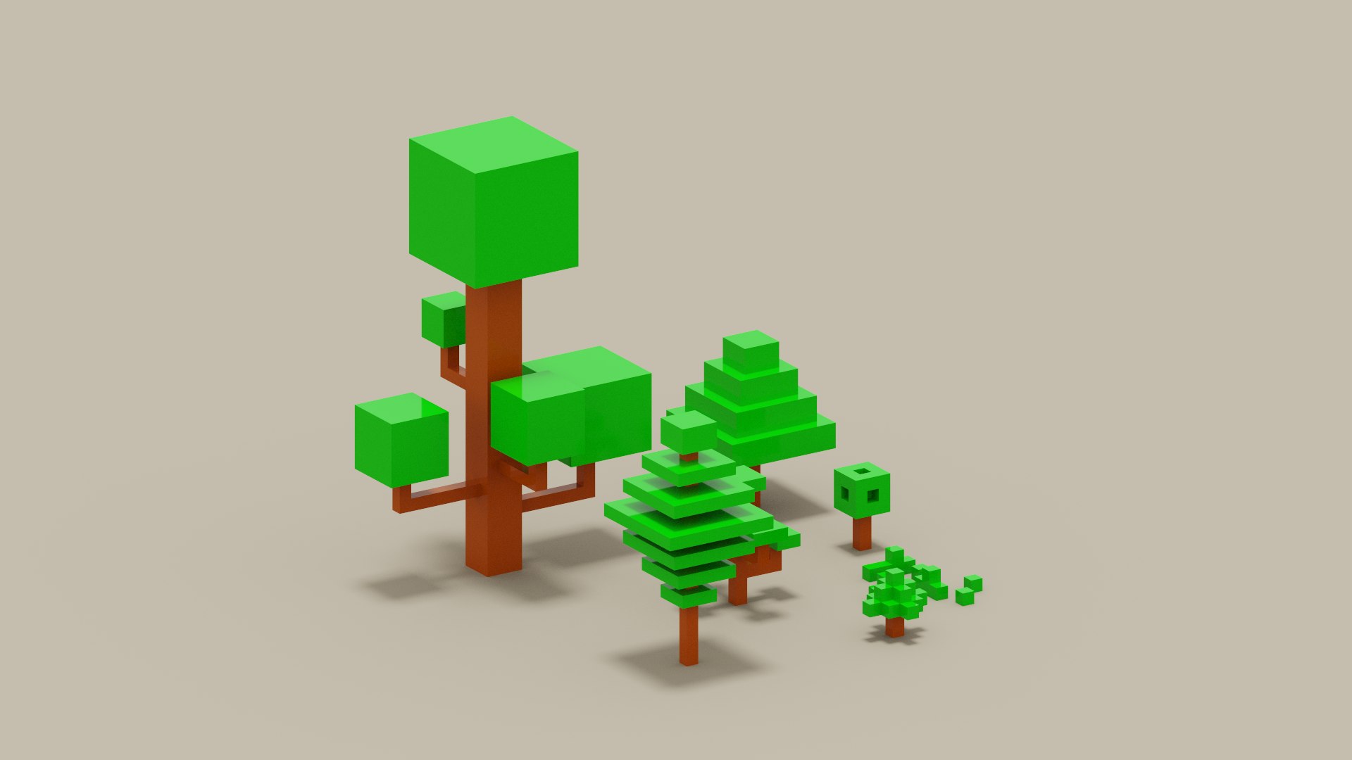 3D Isometric 3d Tree Set Model - TurboSquid 1951709
