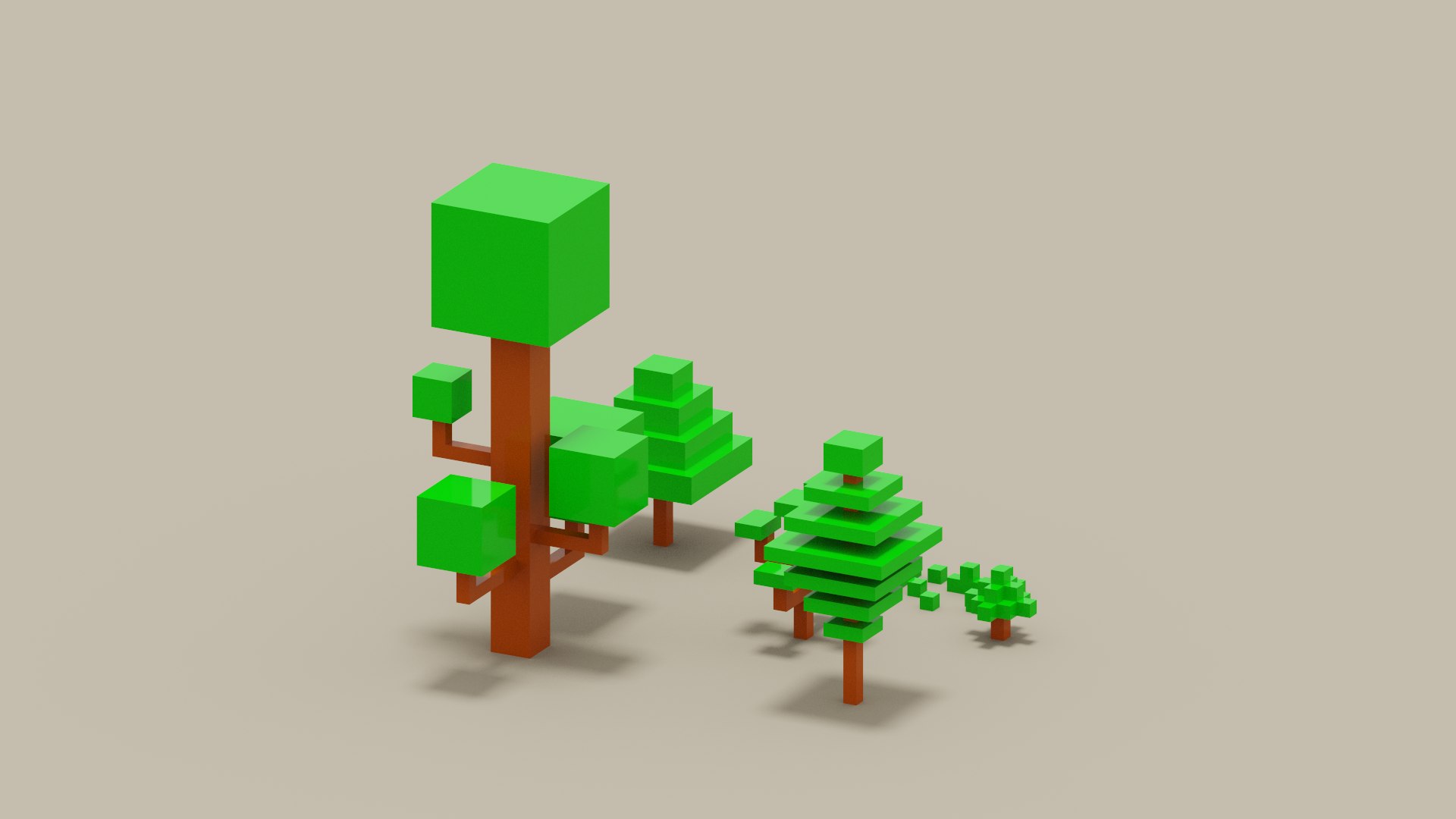 3D Isometric 3d Tree Set Model - TurboSquid 1951709