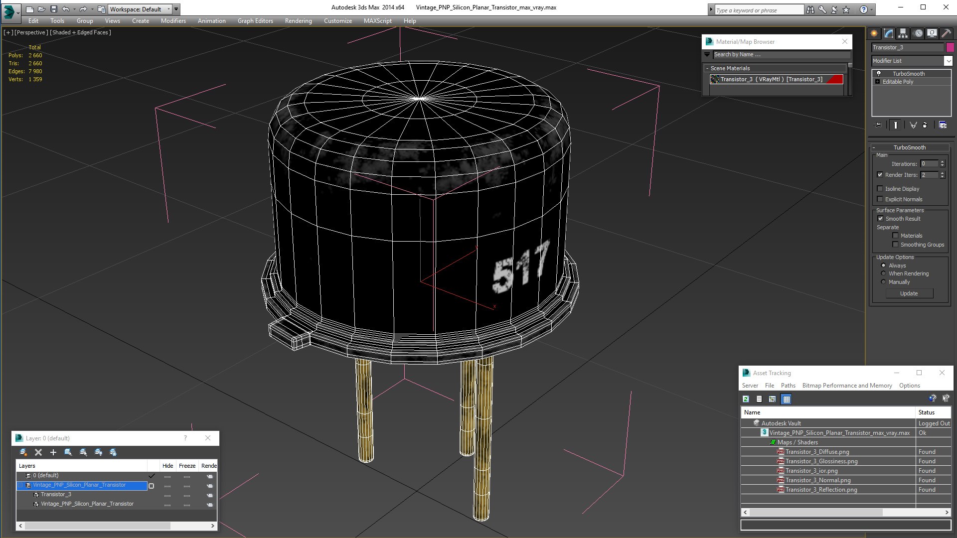 3D Model Vintage Pnp Silicon Planar - TurboSquid 1664982