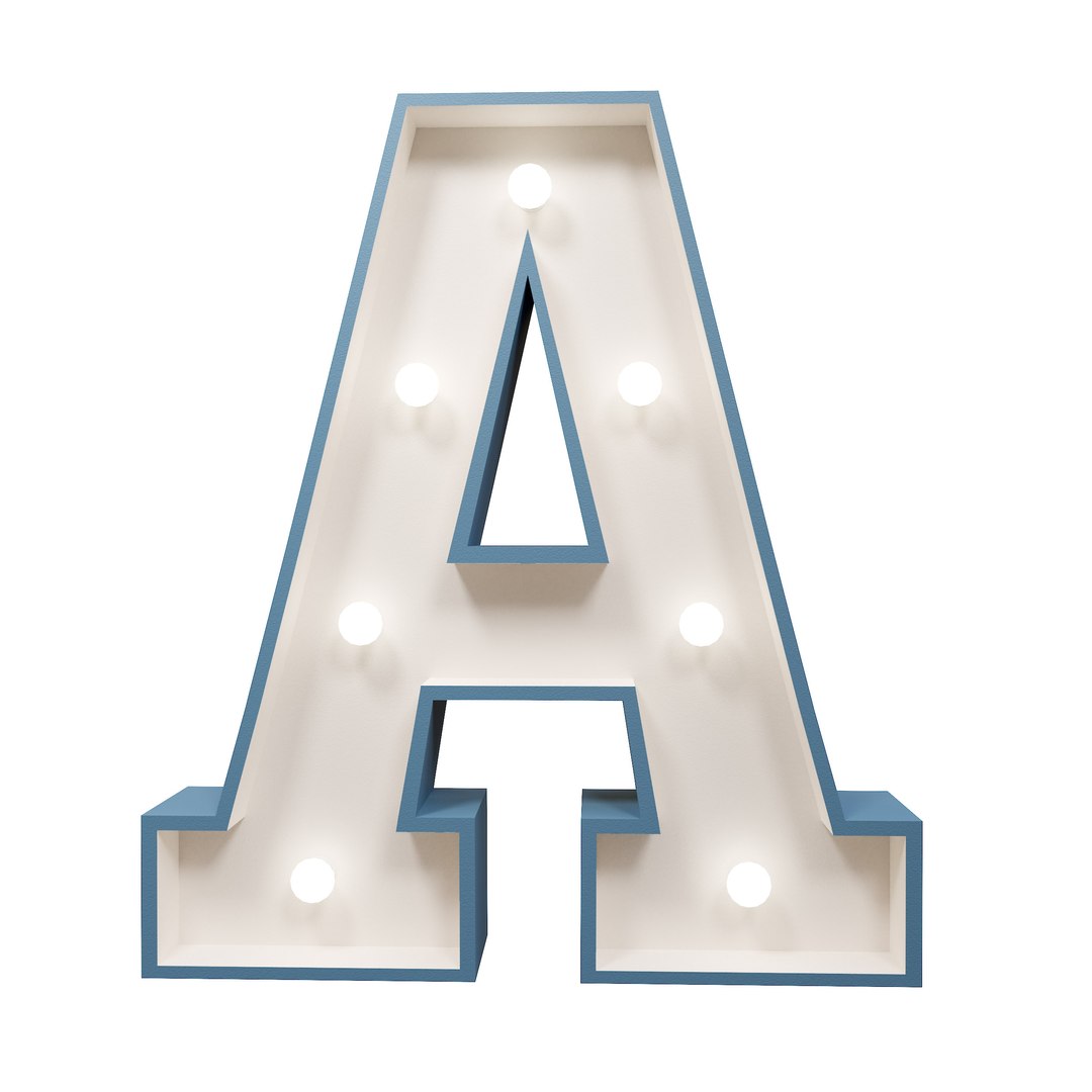 3D Marquee Letter A Glow Sign - TurboSquid 1974885