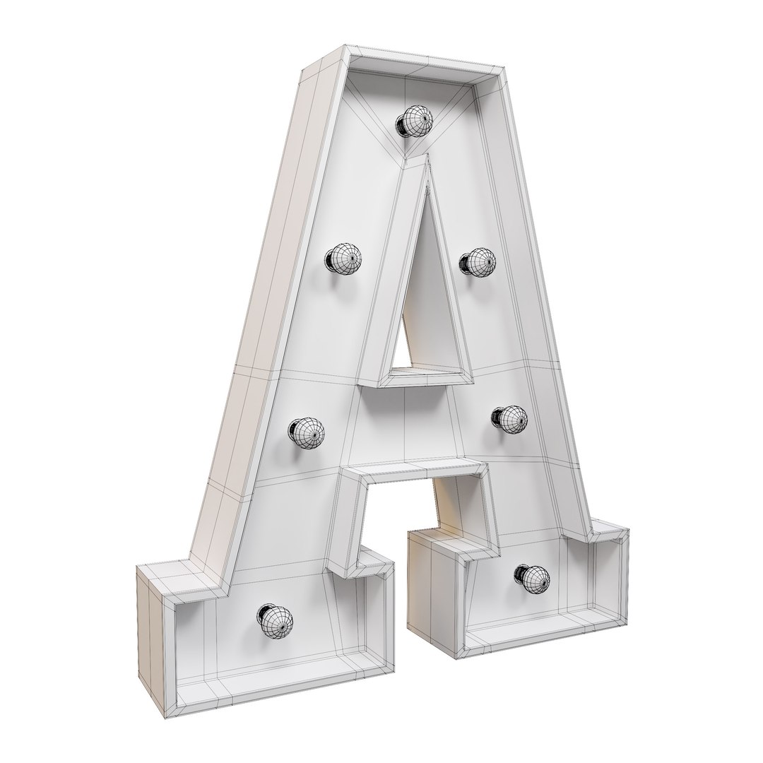 3D Marquee Letter A Glow Sign - TurboSquid 1974885