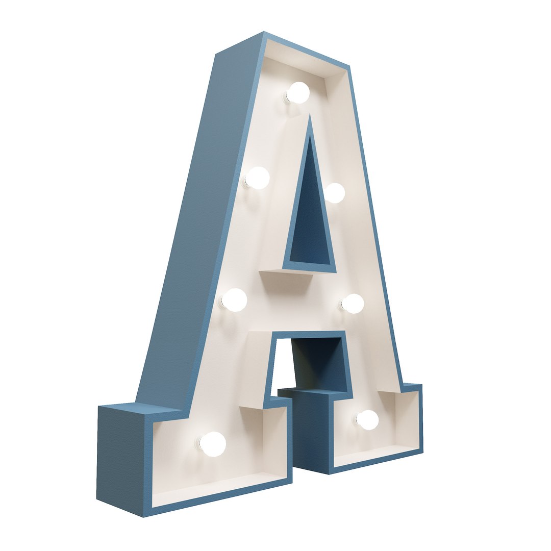 3D Marquee Letter A Glow Sign - TurboSquid 1974885
