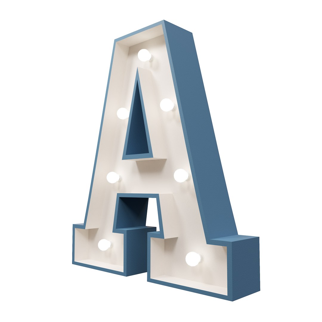 3D Marquee Letter A Glow Sign - TurboSquid 1974885
