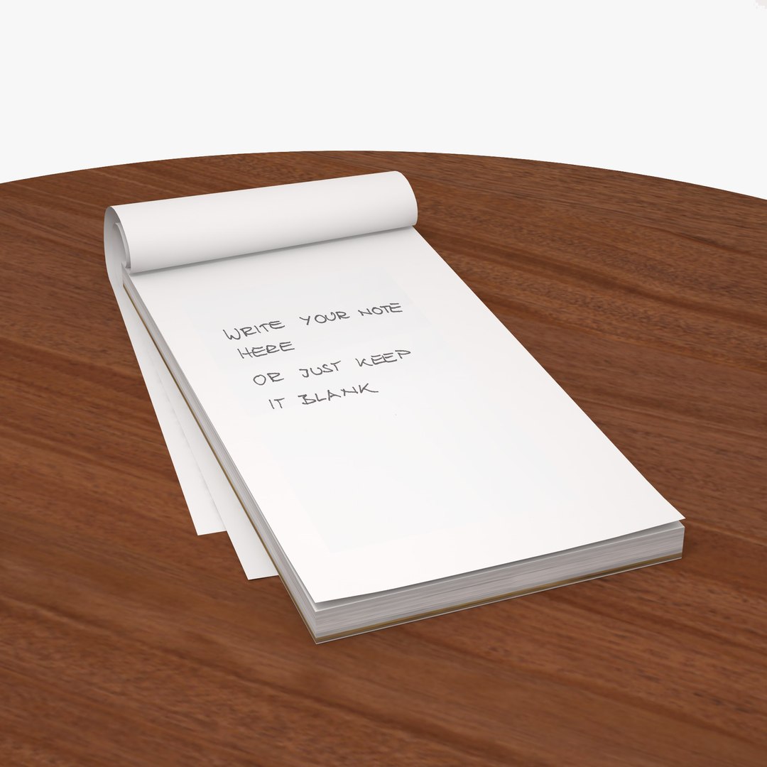 3d Notepad Paper Write