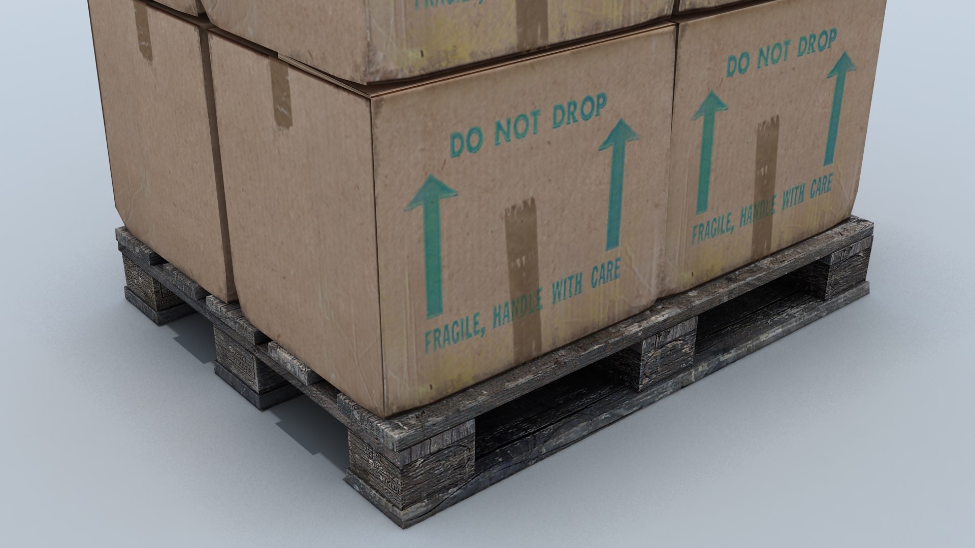 3D Wooden Pallet Stack Boxes Model - TurboSquid 1502302