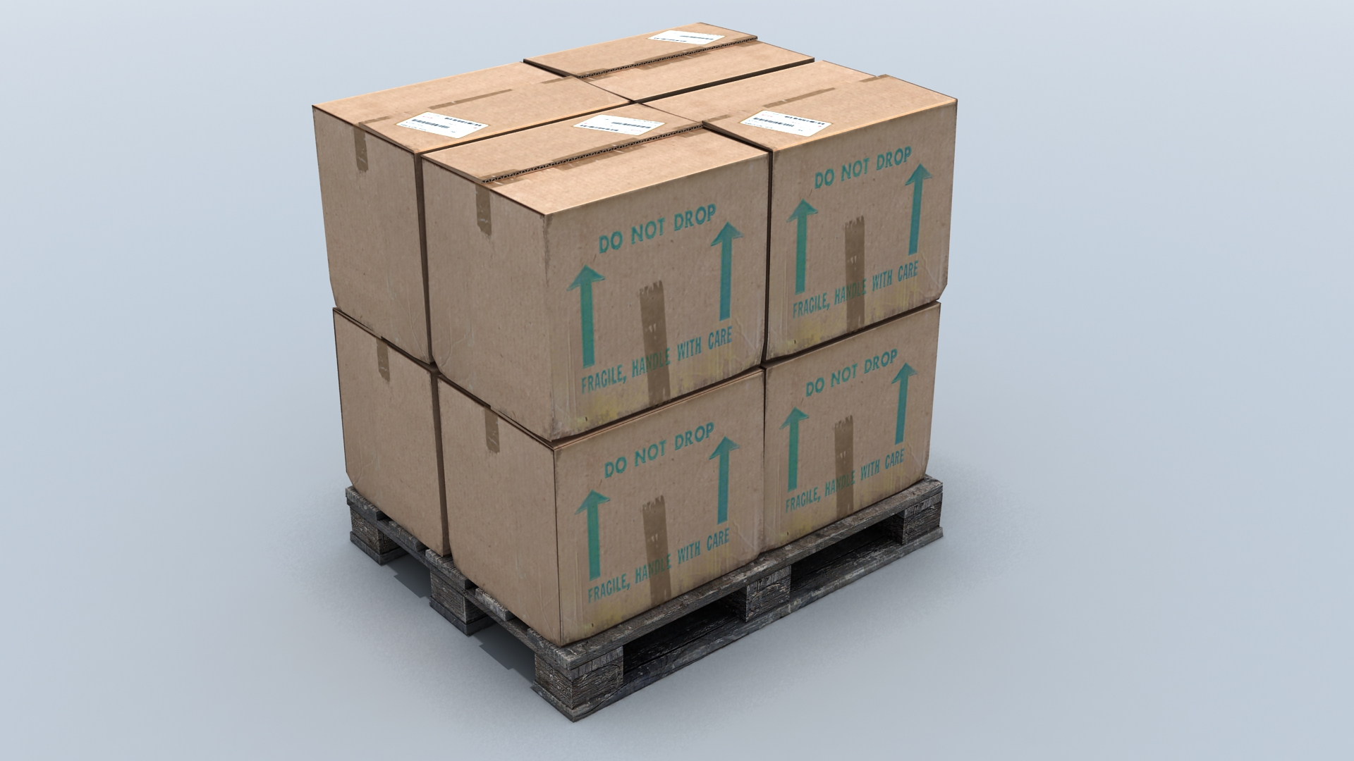 3D Wooden Pallet Stack Boxes Model - TurboSquid 1502302