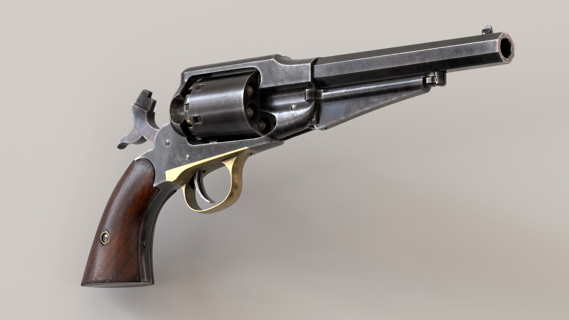 Remington New Model Army Revolver 3D - TurboSquid 2007808