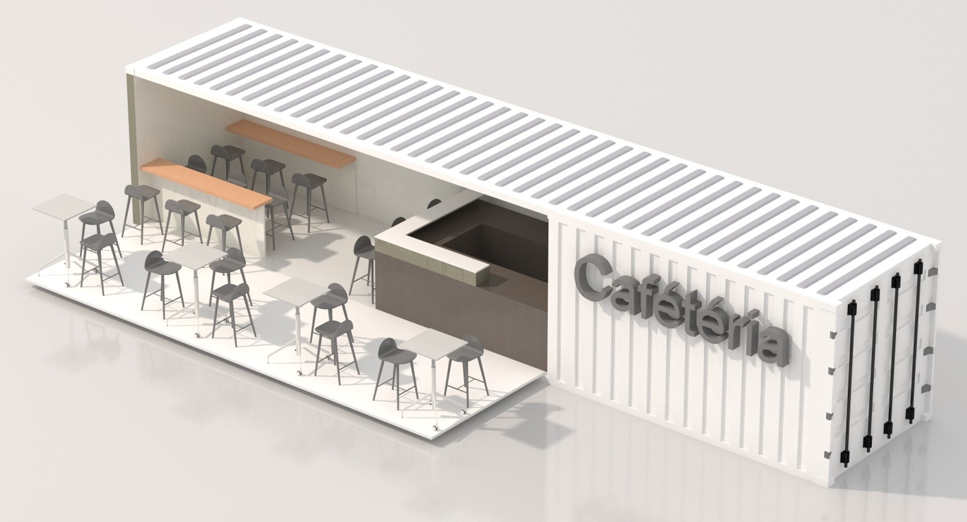 3D Container Beach Cafeteria Model - TurboSquid 1415789